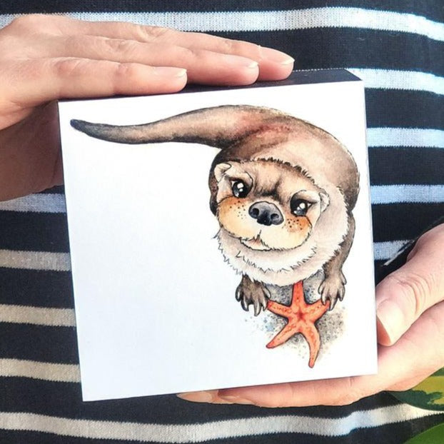 4x4 Mini Art Block - Otter – Found and Lost Art