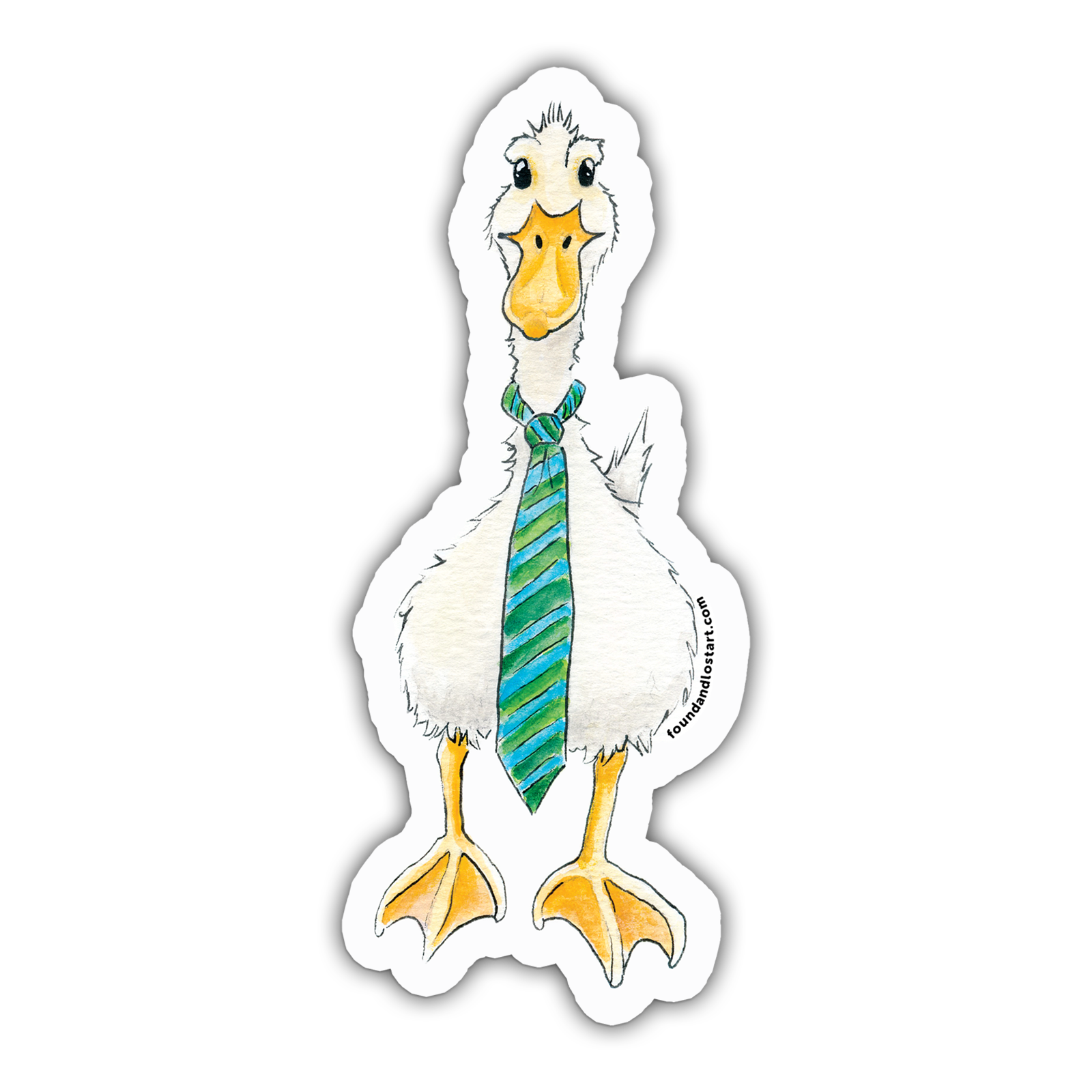 Vinyl Sticker - Duck with Tie – Found and Lost Art