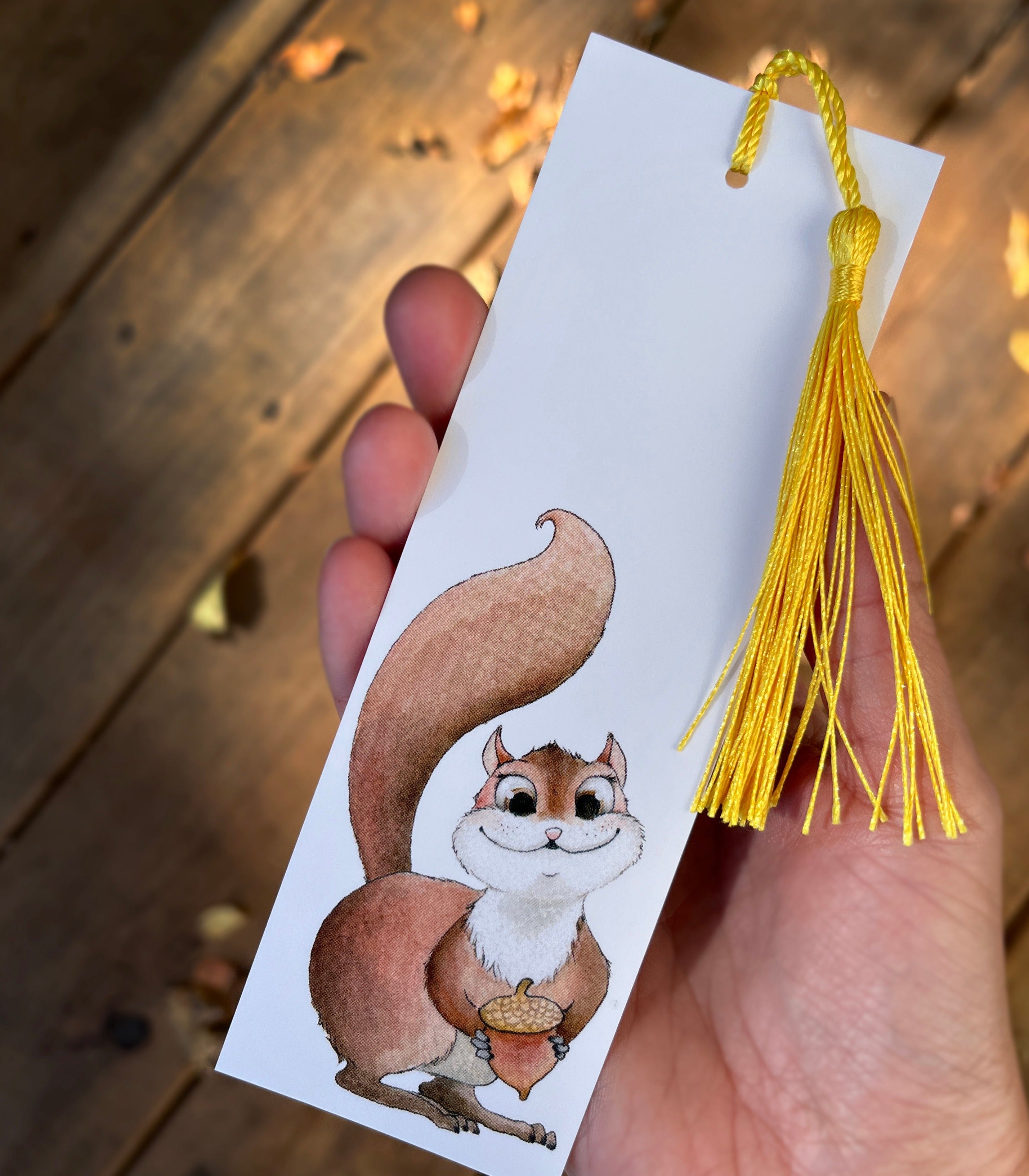 Bookmark - Squirrel and Oak Leaves Pattern – Found and Lost Art