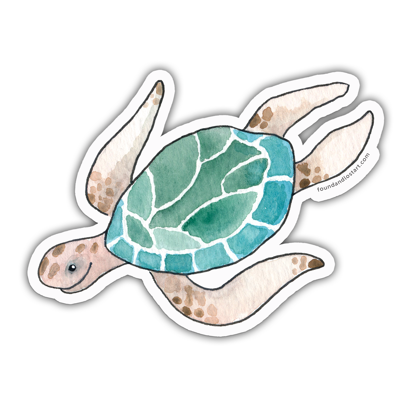 Vinyl Sticker - Sea Turtle – Found and Lost Art